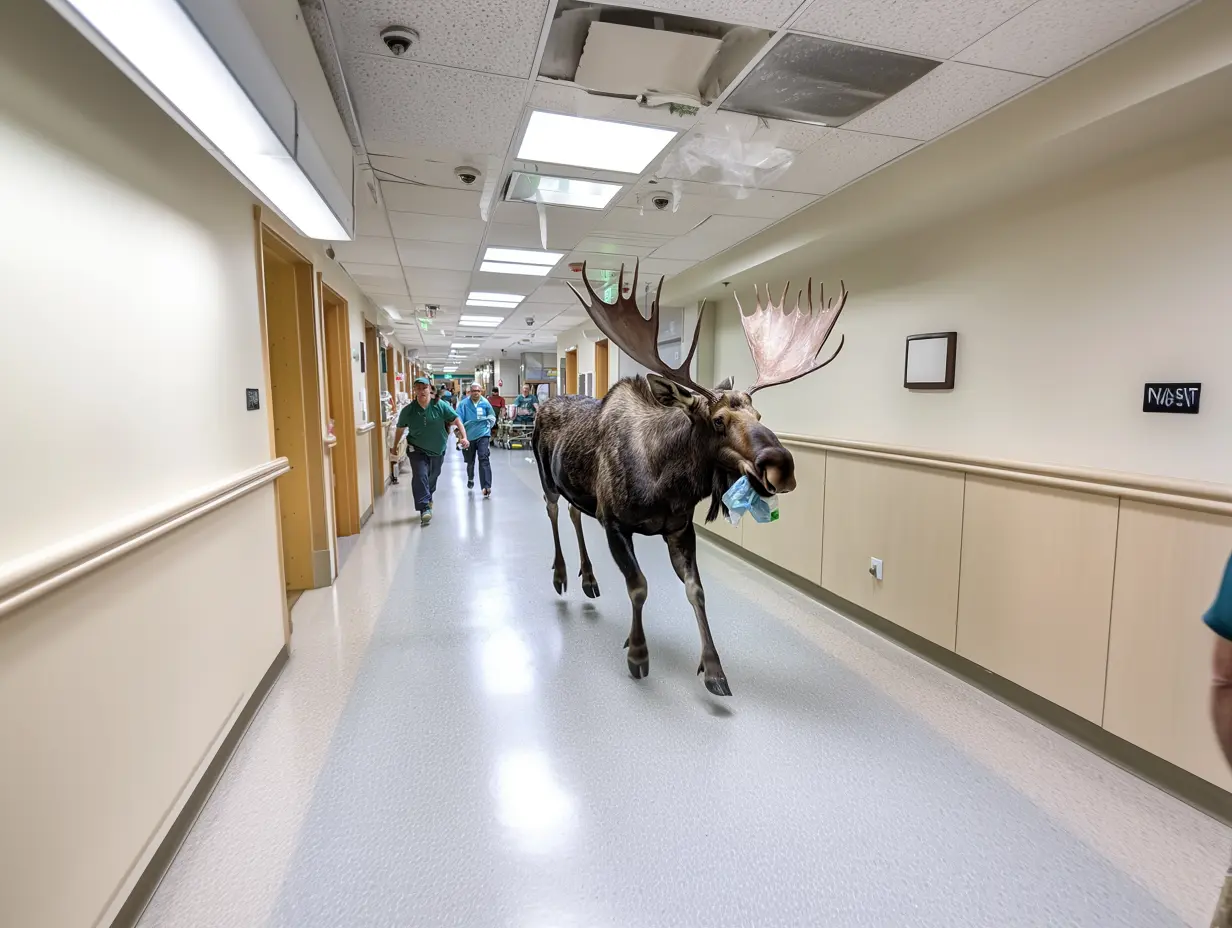 Moose Breaks Into Hospital—Nurse Brought to Tears by What She Sees on ...