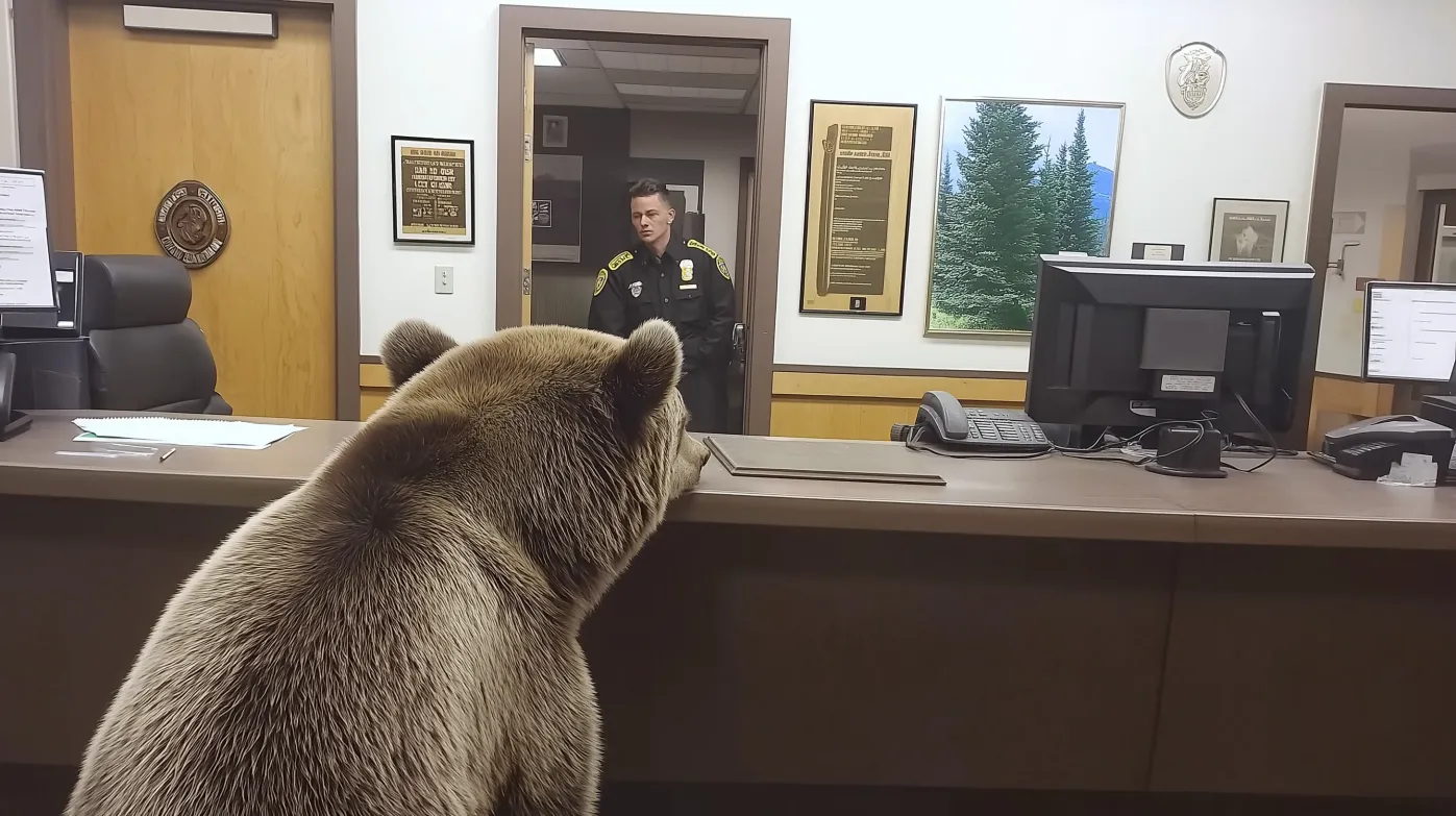 Bear Invades Police Station – What It Leaves Behind Leaves Officers ...