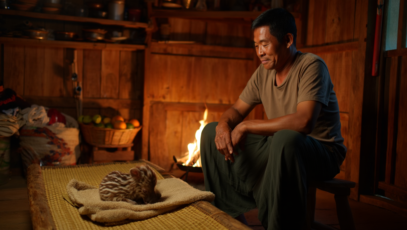 Man Hears Squealing in Garden – What He Finds Curled in the Dirt Leaves ...