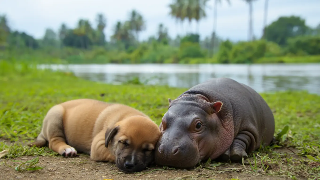 Puppy Goes Missing Near River – What Locals Find Next to a Hippo Leaves ...