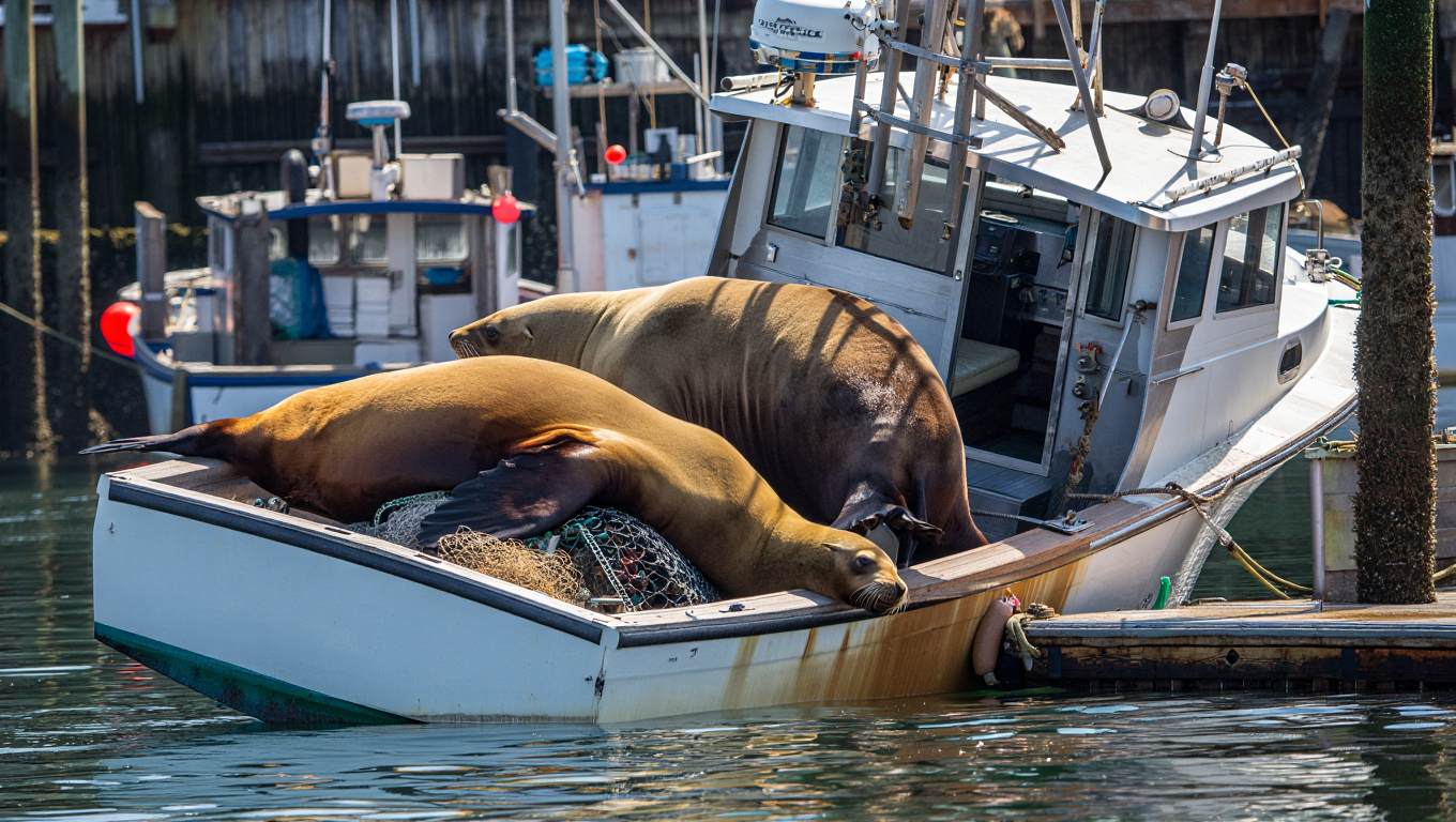 Two Giant Sea Lions Refuse to Leave Small Boat – What Locals Discover ...