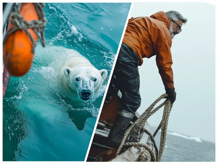 Polar Bear Tries To Get Attention From Fishing Ship. When Crew Realizes ...