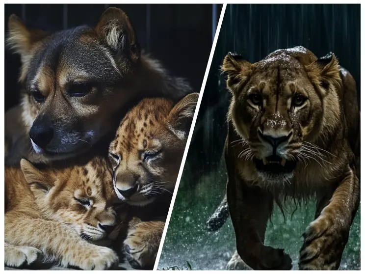 A Dog Raises 3 Lion Cubs—Years Later, Zookeeper Bursts Into Tears When ...