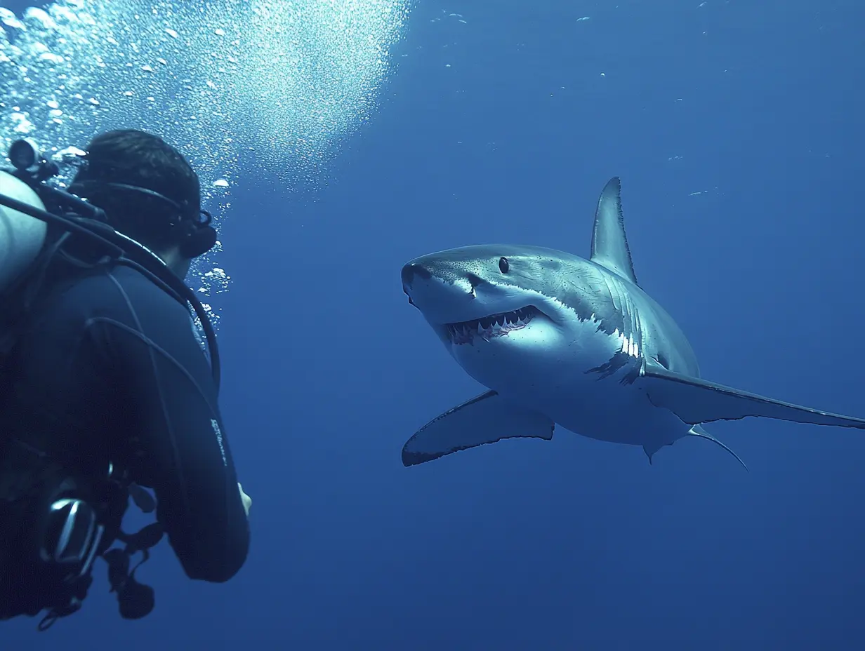 A Massive White Shark Came Up To A Diver. Then The Unthinkable Happened ...