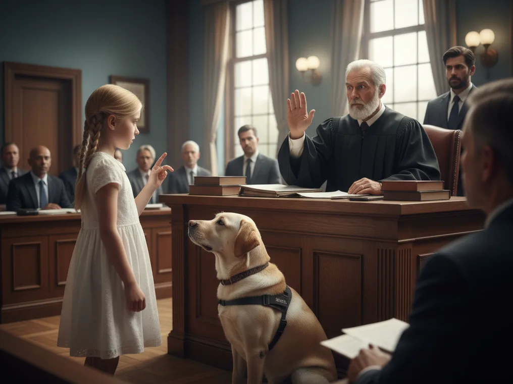 Girl (7) Gives a Secret Signal to Her Dog—Judge Stops the Courtroom ...