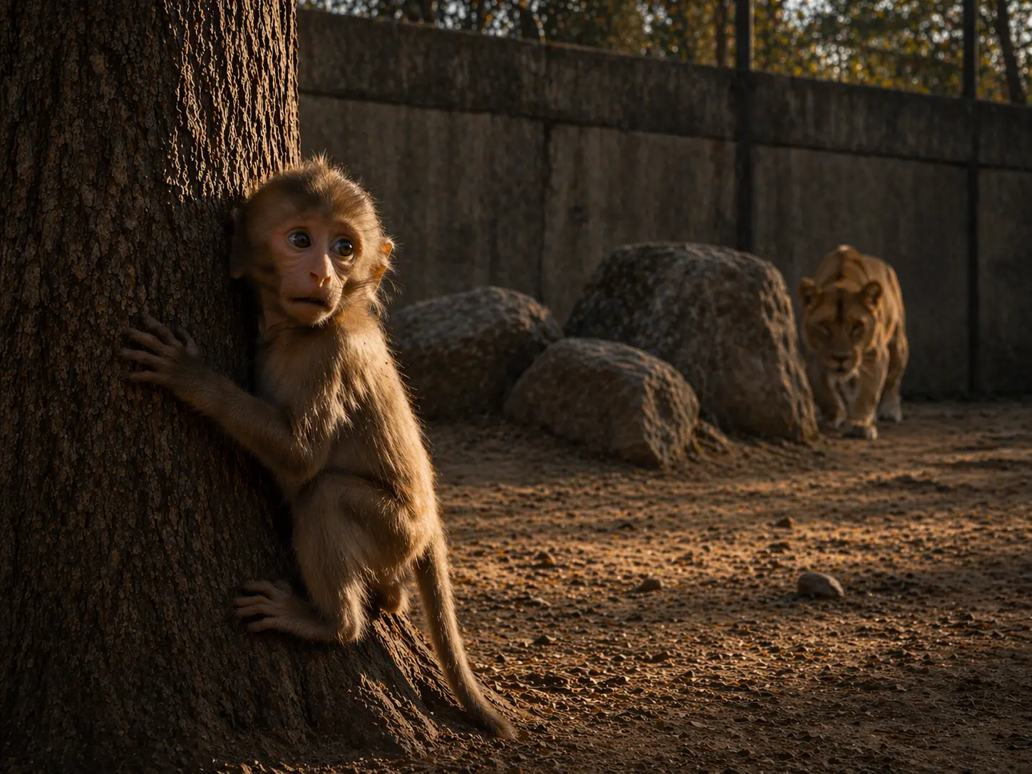 This Baby Monkey Fell Into a Lion Enclosure—What Happened Next Had ...